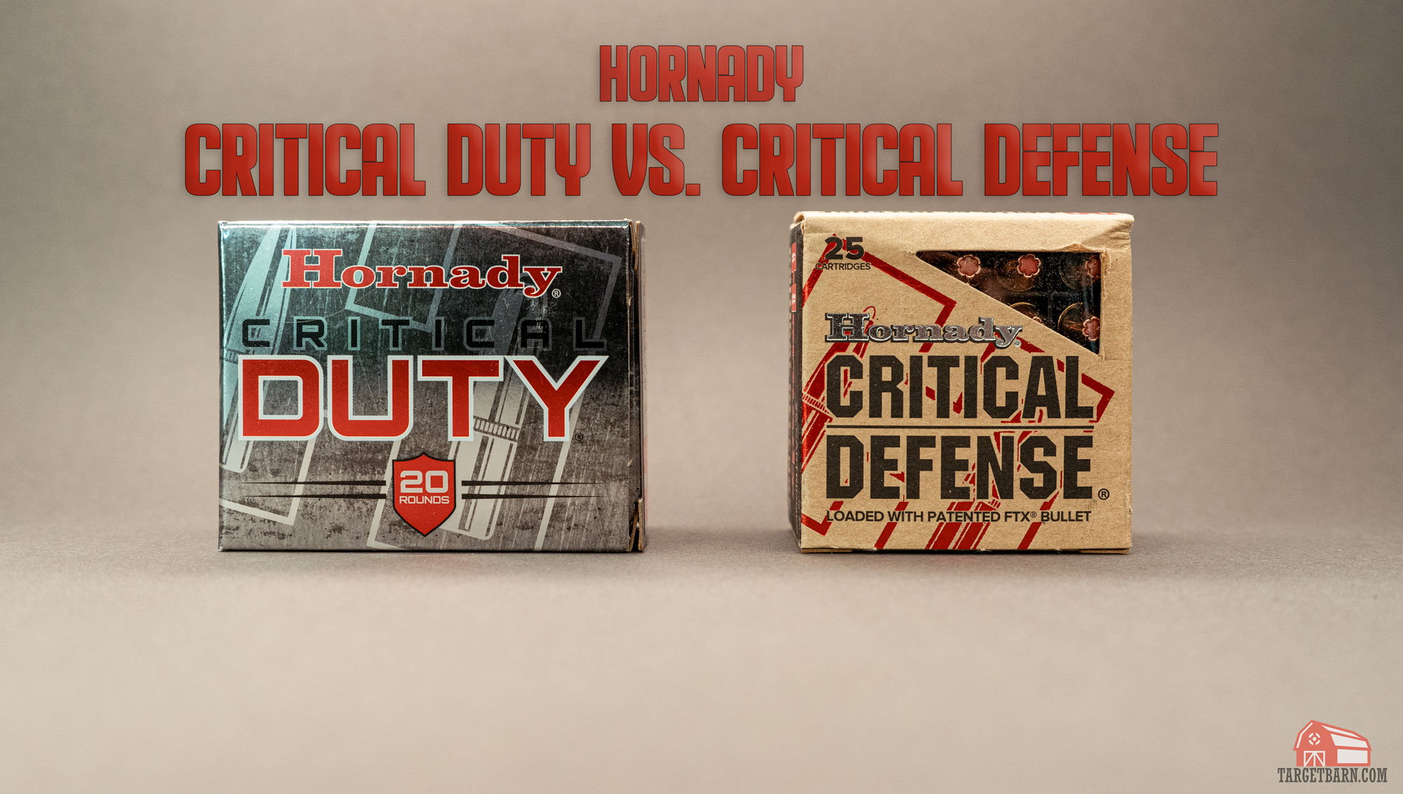 Hornady Critical Duty vs. Critical Defense Ammo - TargetBarn.com